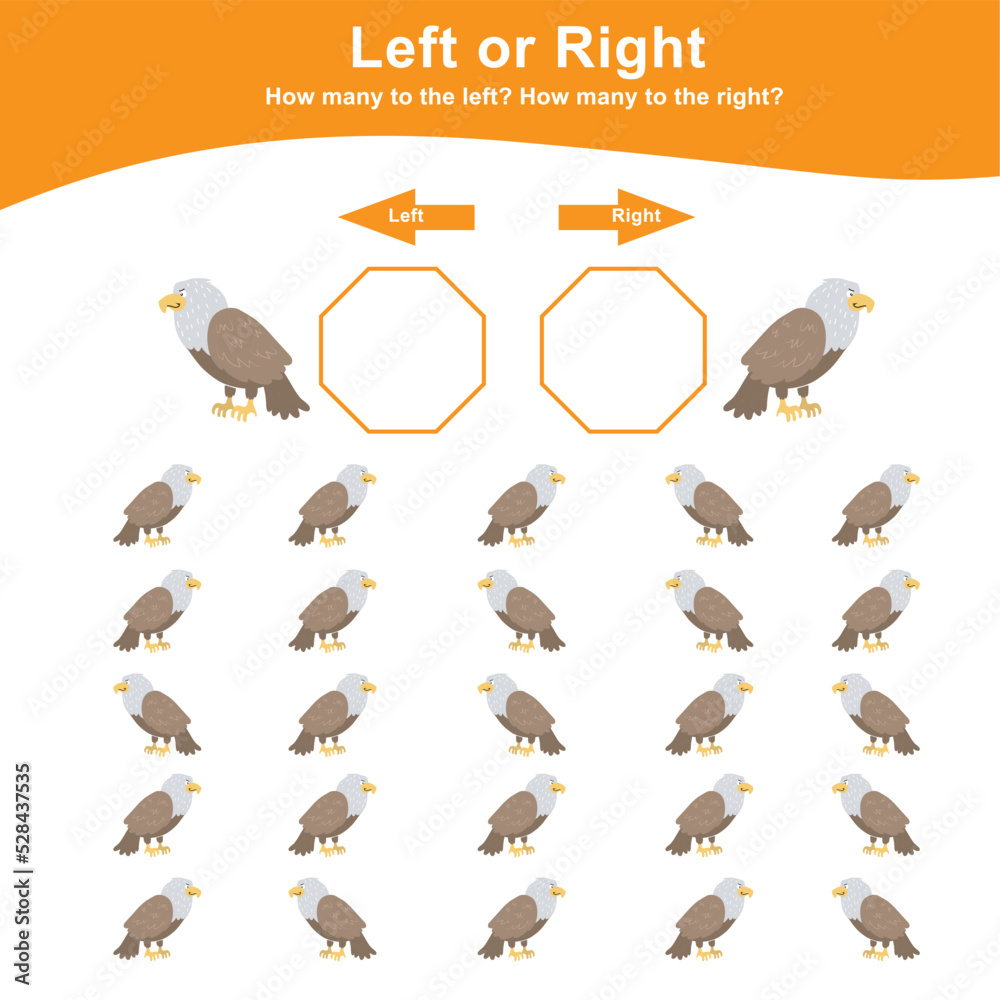 Left or Right Game for Preschool Children. Worksheet activity for ...