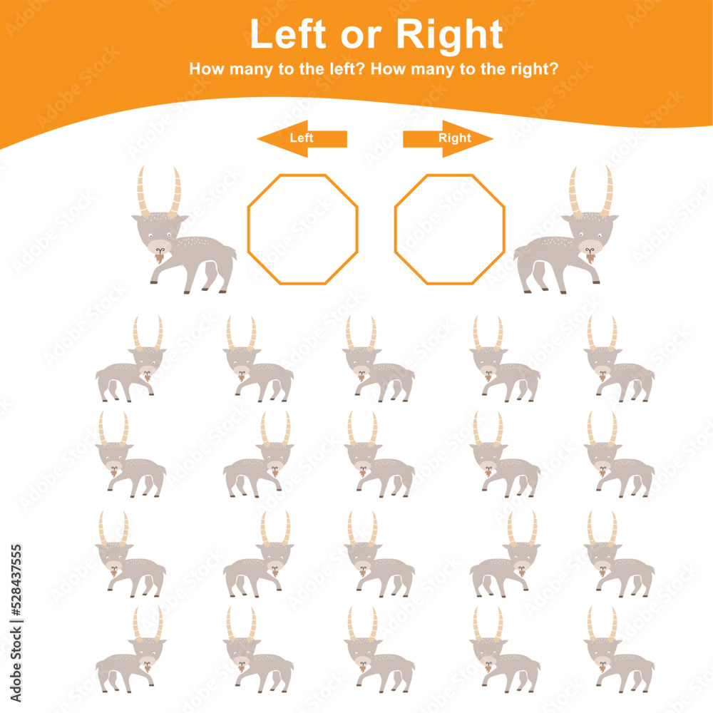 Left or Right Game for Preschool Children. Worksheet activity for ...