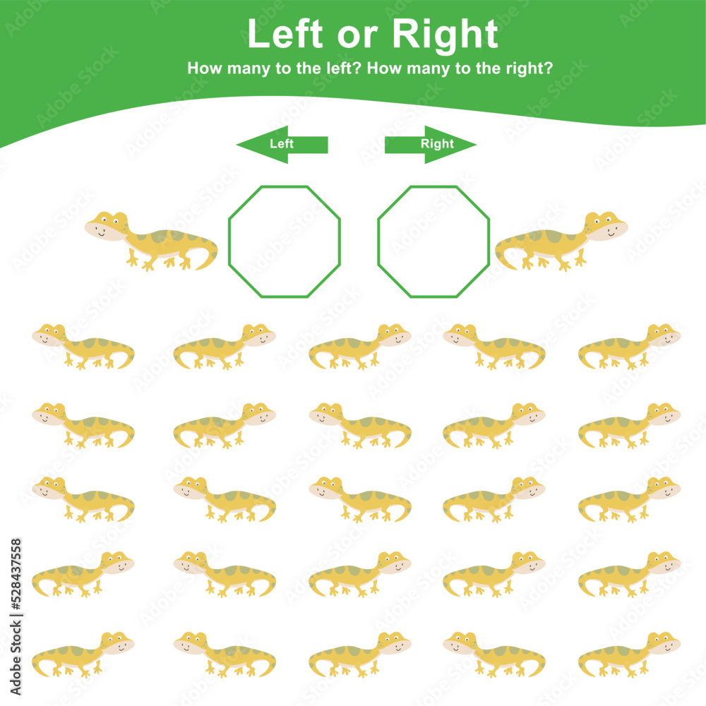 Left or Right Game for Preschool Children. Worksheet activity for ...
