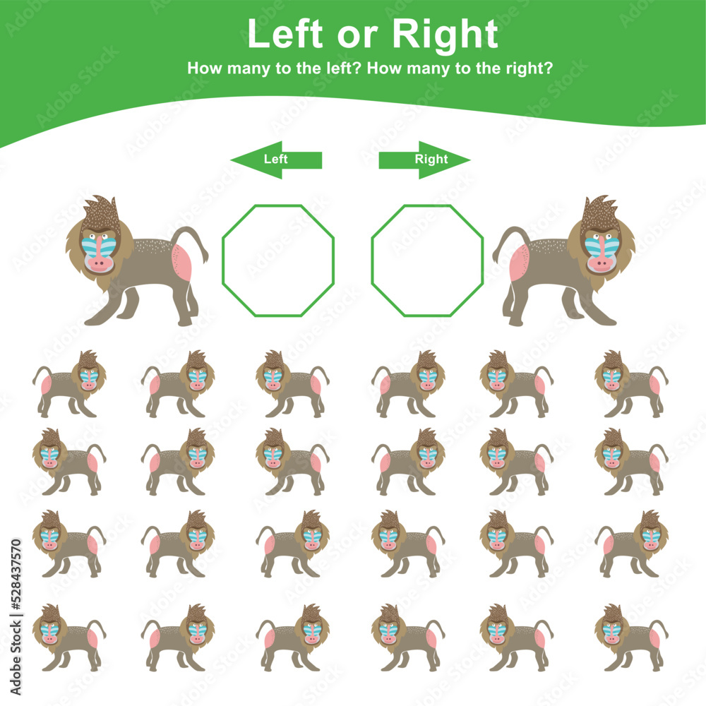 Left or Right Game for Preschool Children. Worksheet activity for ...