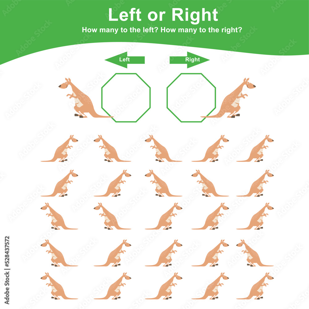 Left or Right Game for Preschool Children. Worksheet activity for ...