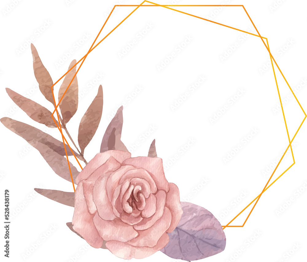frame floral watercolor painting, PNG file Stock Illustration | Adobe Stock