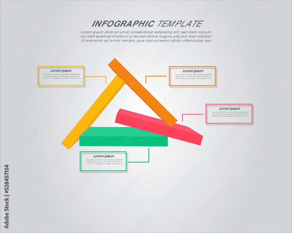 triangle infographic design with 4 steps for data visualization ...
