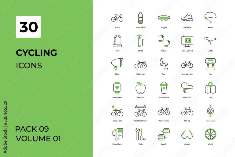 Fototapeta mapa świata dla dzieci cycling icons collection. Set contains such Icons as and more ...