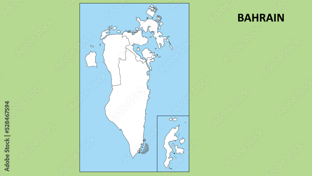 Bahrain Map. State and district map of Bahrain. Political map of ...