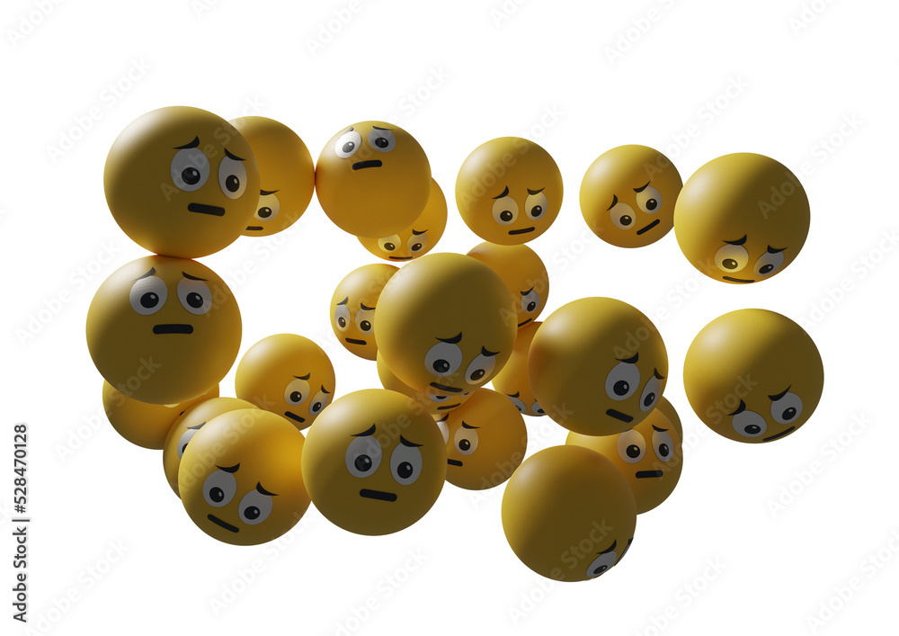 3d render Emoji illustration of emoticon faces character. Floating ...