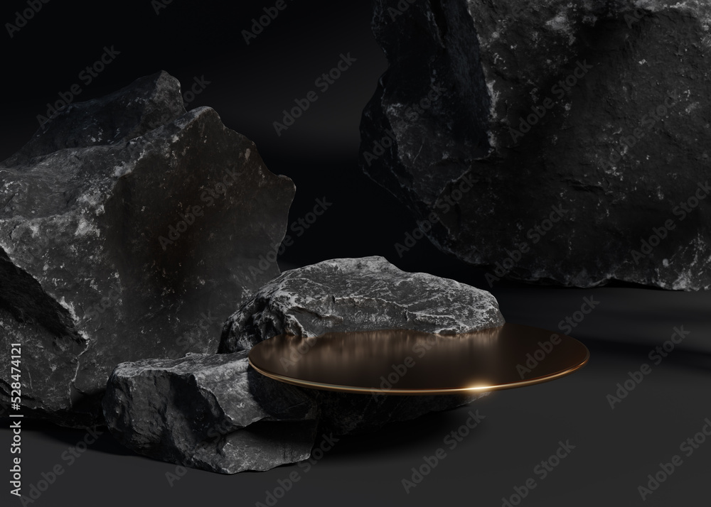 3D background, stone podium display. Beauty cosmetic product promotion ...