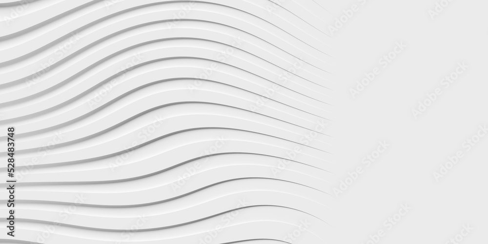 Offset white fading out organic swoosh wave shapes geometrical ...