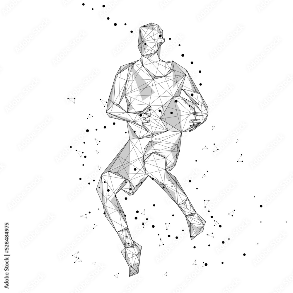 Abstract basketball from particles, lines and triangle elements all on ...