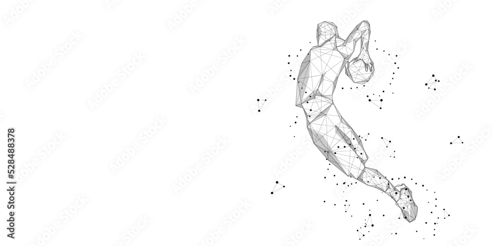 lonely basketball player on white background Abstract slam dunk ...