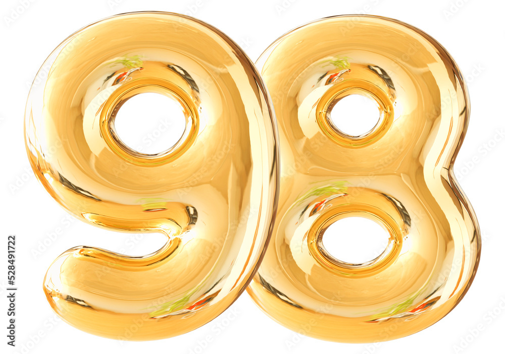 3d golden number 98 Stock Illustration | Adobe Stock