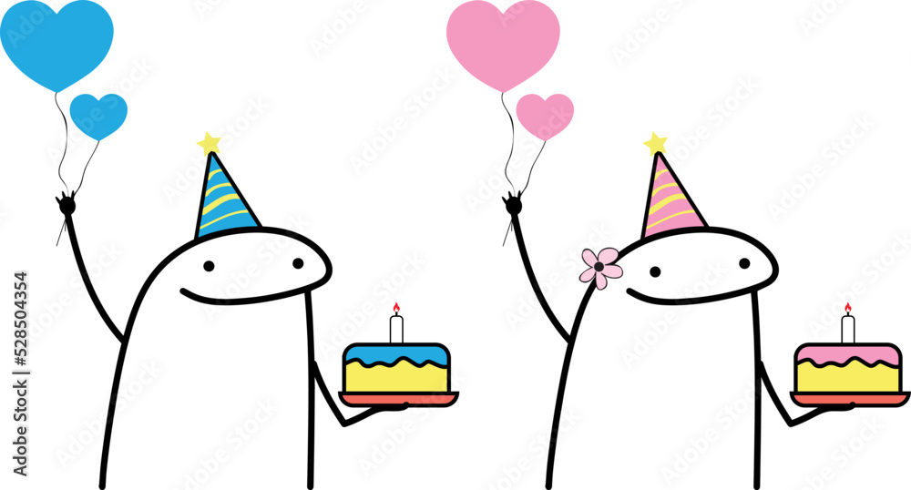 Meme internet: flork pack Happy Birthday. Boy cake and ballon blue ...