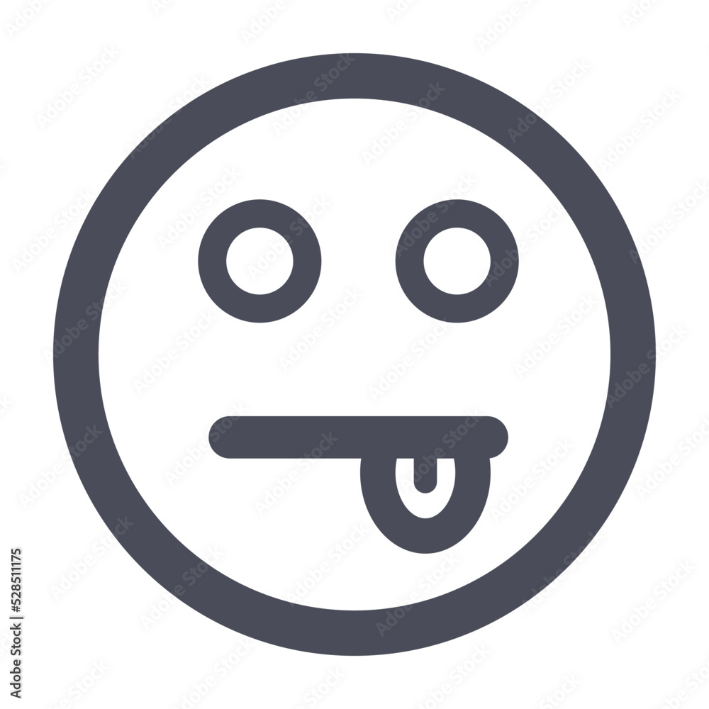 Happy smiley face or emoticon line art icon for apps and websites Stock ...