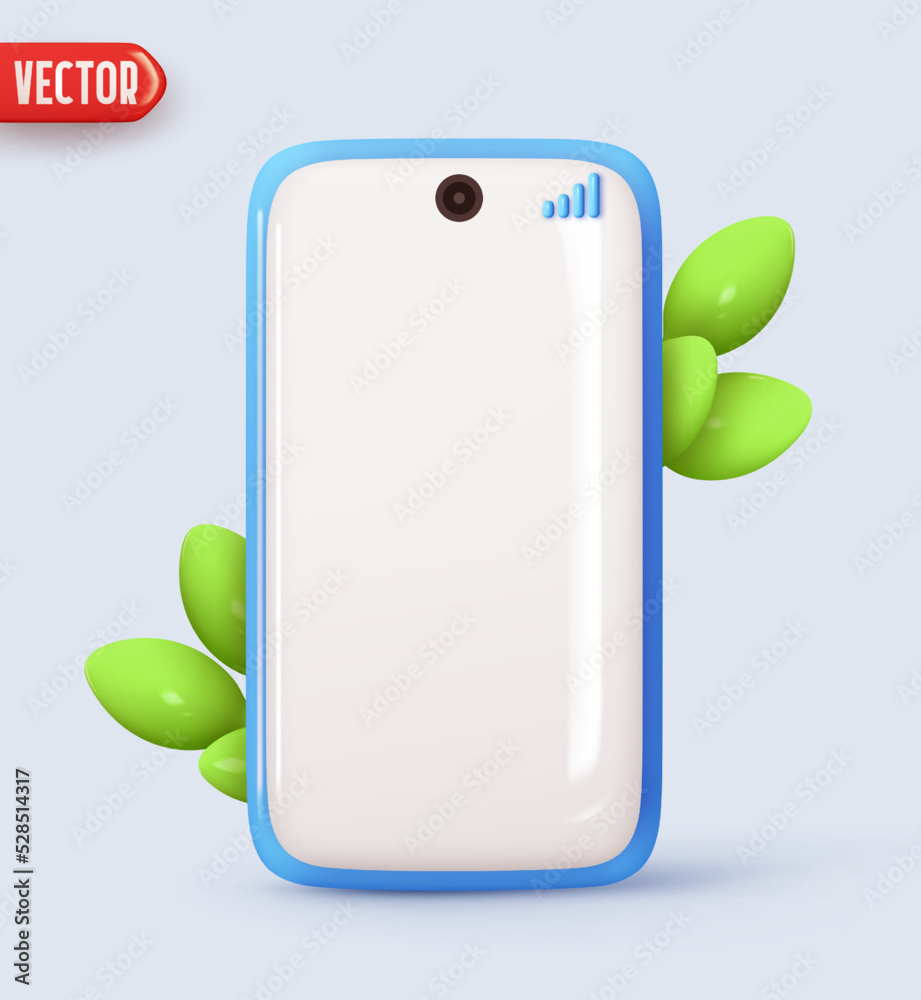 Modern Smartphone Blank screen template. Mockup Mobile phone white ...