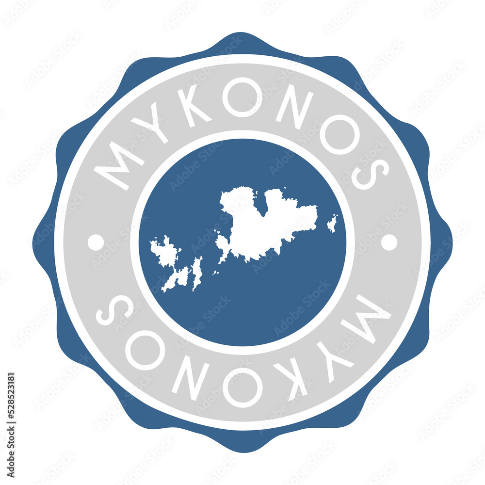 Mykonos, Mikonos, Greece Badge Map Vector Seal Vector Sign. National ...