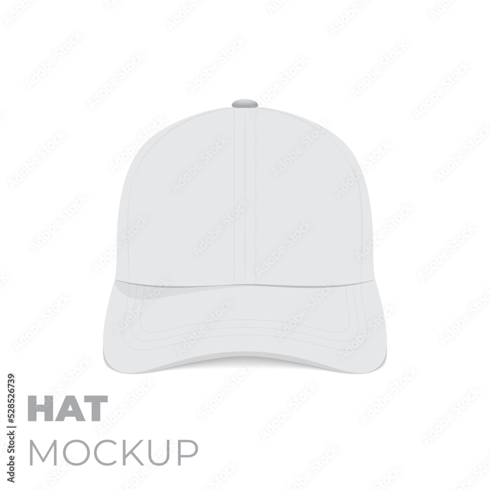 White cap template design with visor cap and front view template design ...