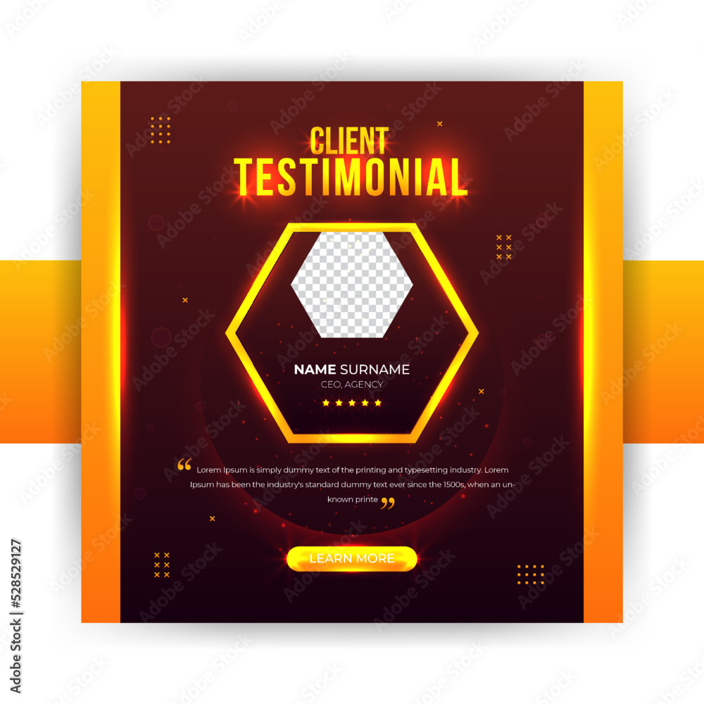 Unique and Modern Abstract Luxury Client Testimonial Social Media Post ...