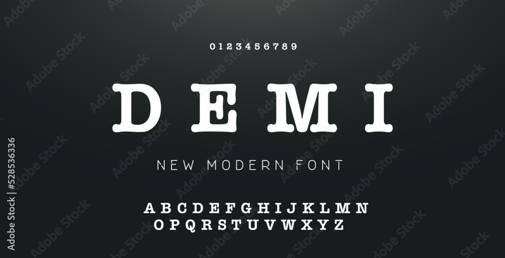 Vetor de DEMI Minimal urban font. Typography with dot regular and ...