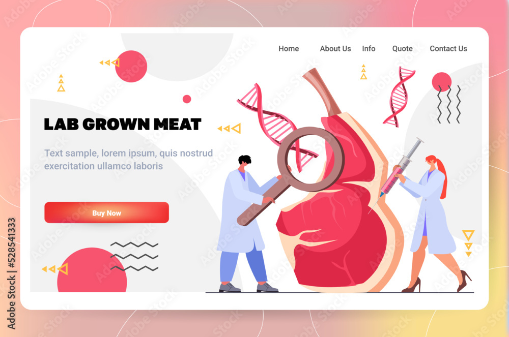 researchers examining beef steak made from animal cells artificial lab ...