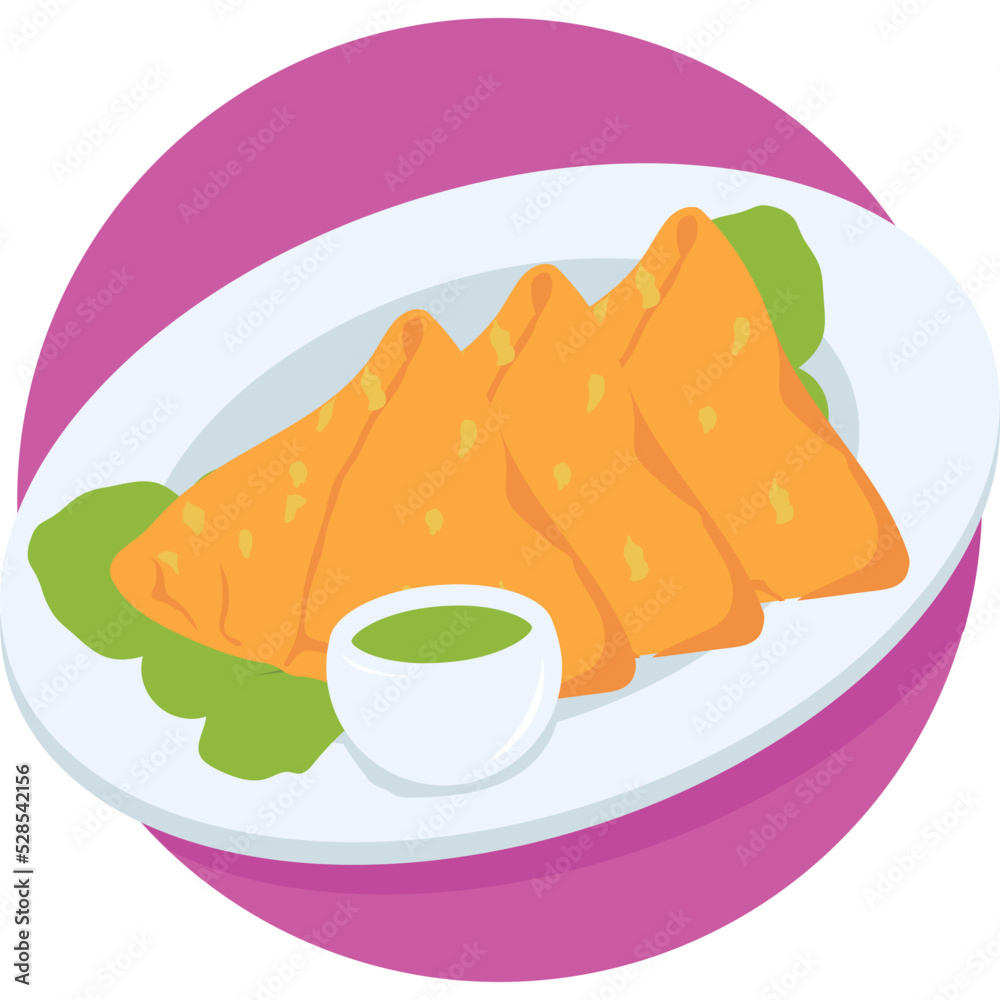 Samosa Vector Icon Stock Vector | Adobe Stock