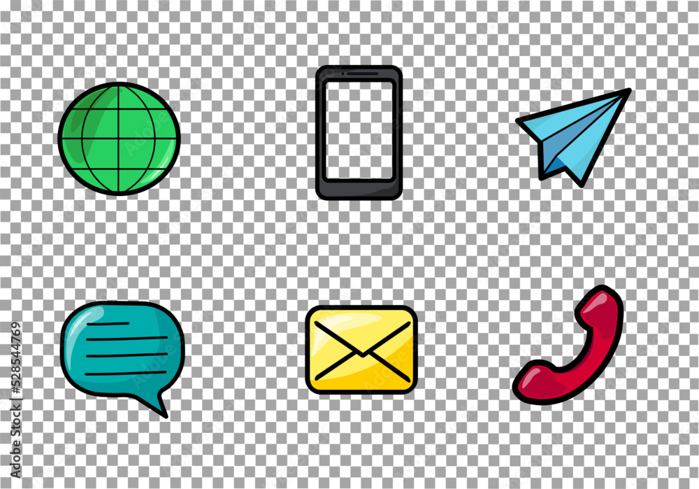 Set of communication and communication icons. phone signs, internet ...