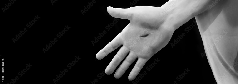 Sculpted Art of Hand of Jesus with Wound Nail Mark from Crucifixion ...