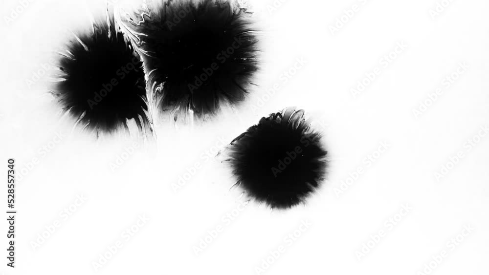 Ink Drops Transition on Black Background 4k Footage Ink Footage ...