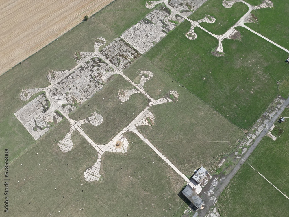 Aerial view of World war two military airfield and cols war Bloodhound ...