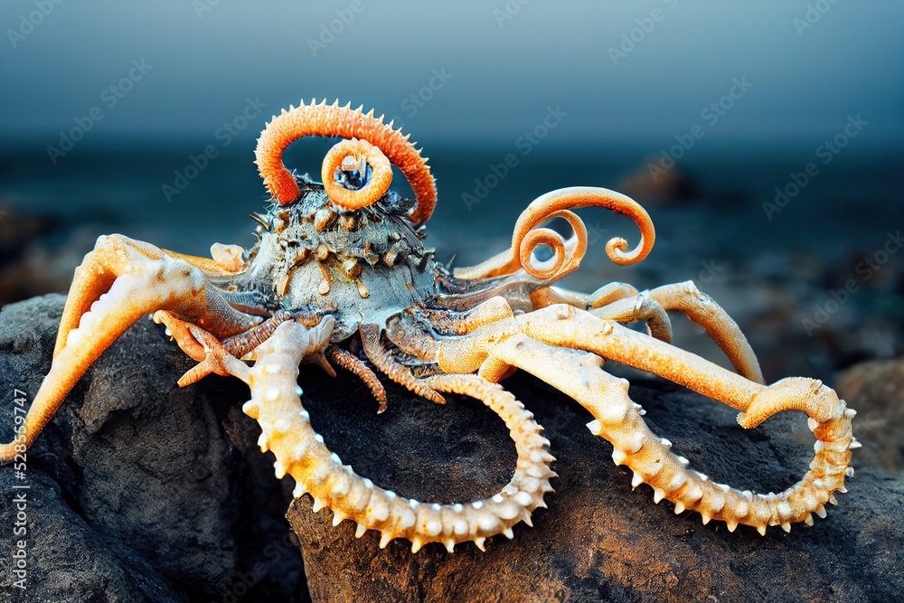 Creepy alien crustacean, otherworldly planet marine life - extremely ...
