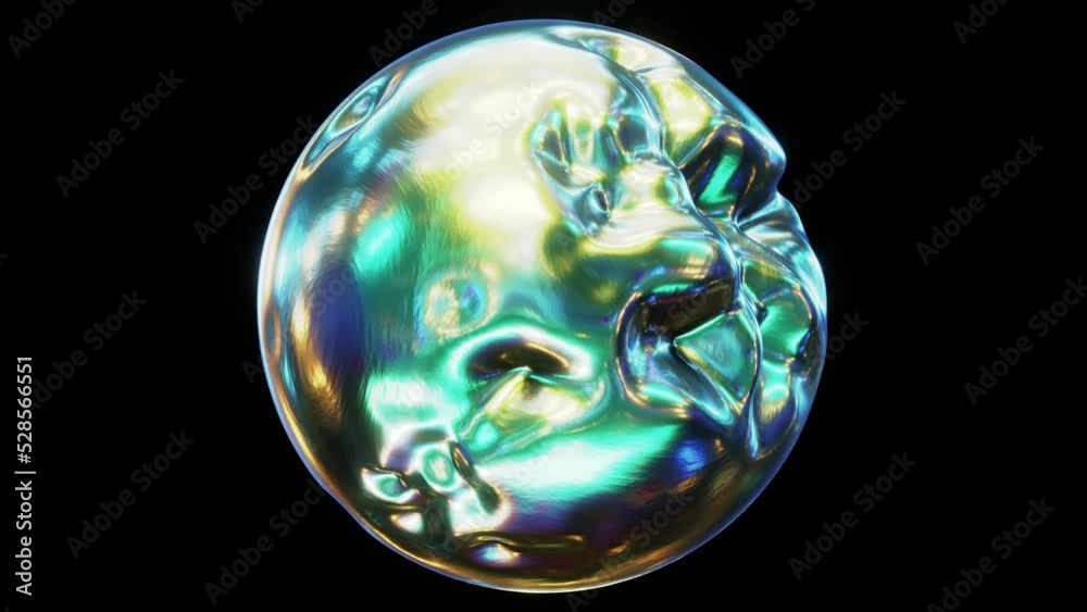 Realistic looping 3D animation of the morphing and waving glowing ...