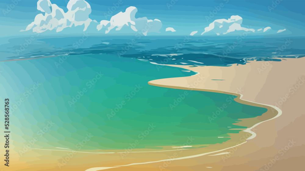 vector cartoon clear ocean sea background with empty Stock Vector ...