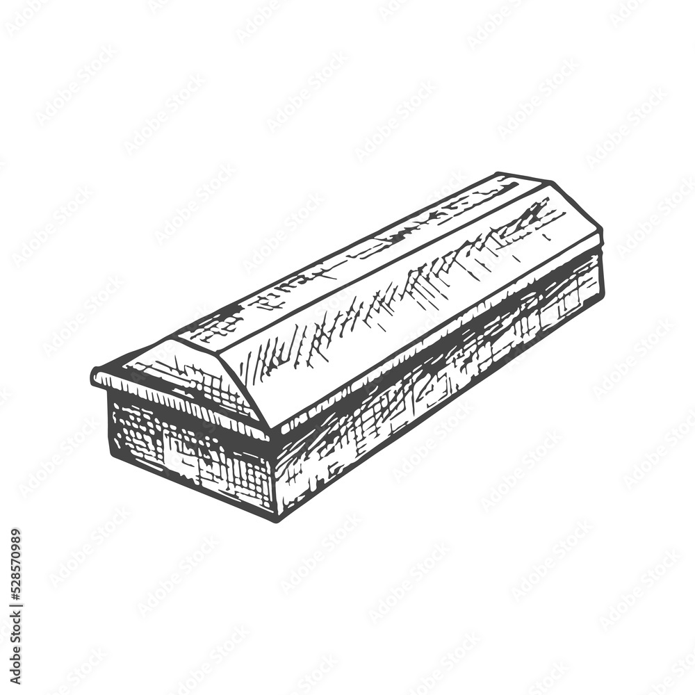 coffin vector sketch hand drawing illustration Stock Vector | Adobe Stock