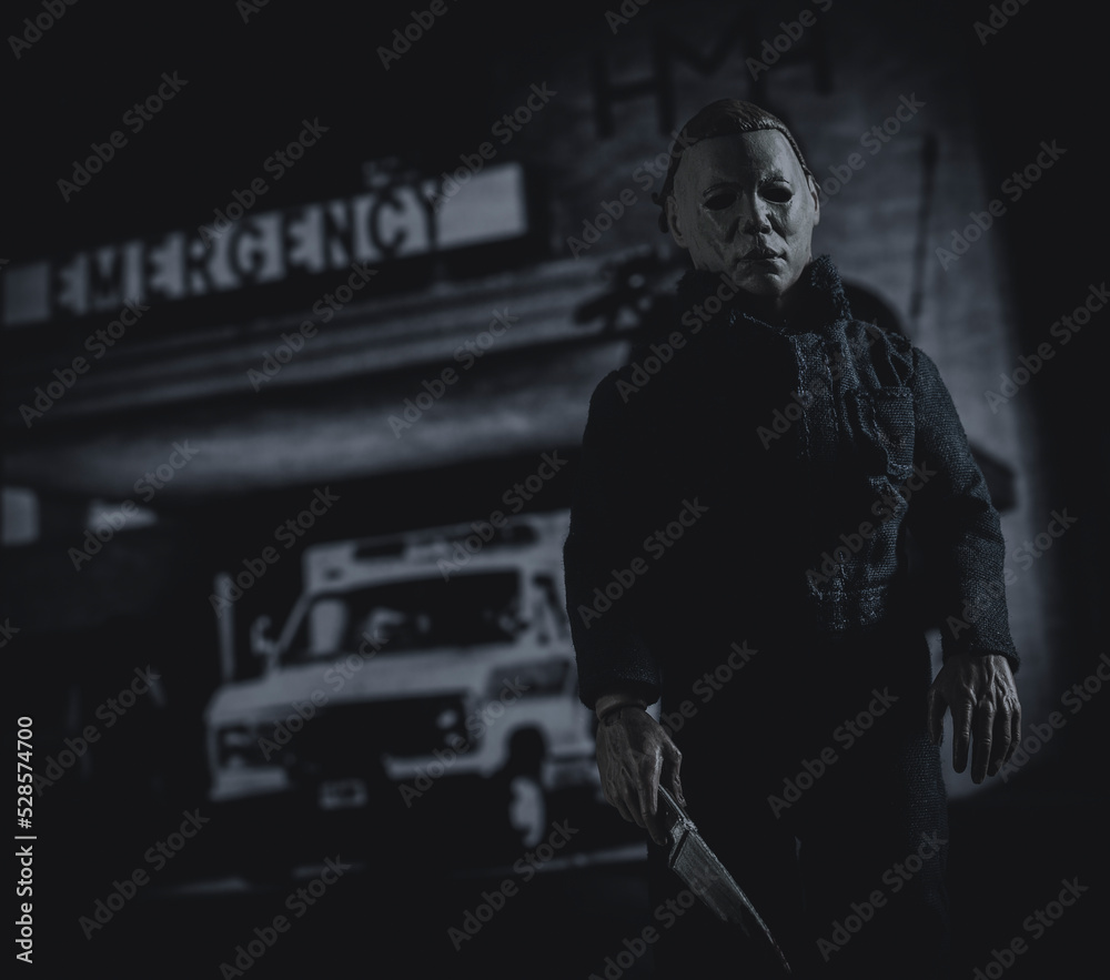 NEW YORK USA, SEPT 5 2022: Halloween 2 film franchise slasher Michael ...