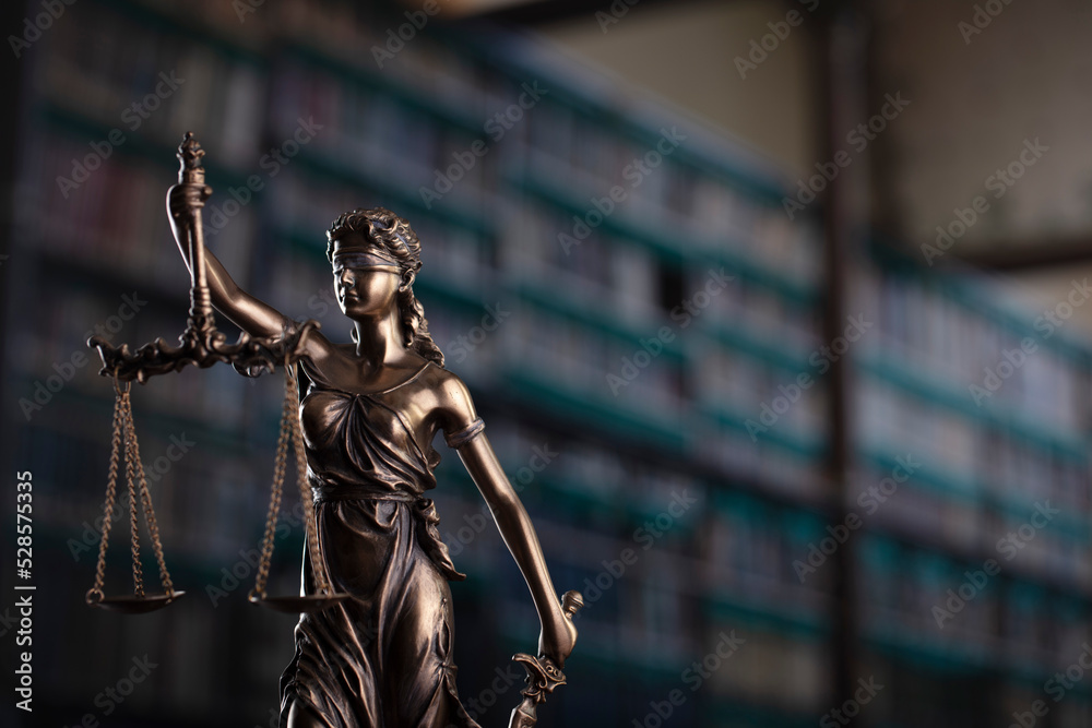 Law symbols composition. Law and justice concept. Themis sculpture and ...