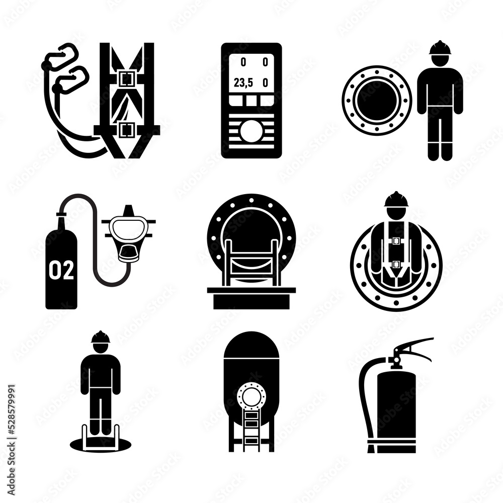 Safety rules icon and signage of energy isolation for industrial ...