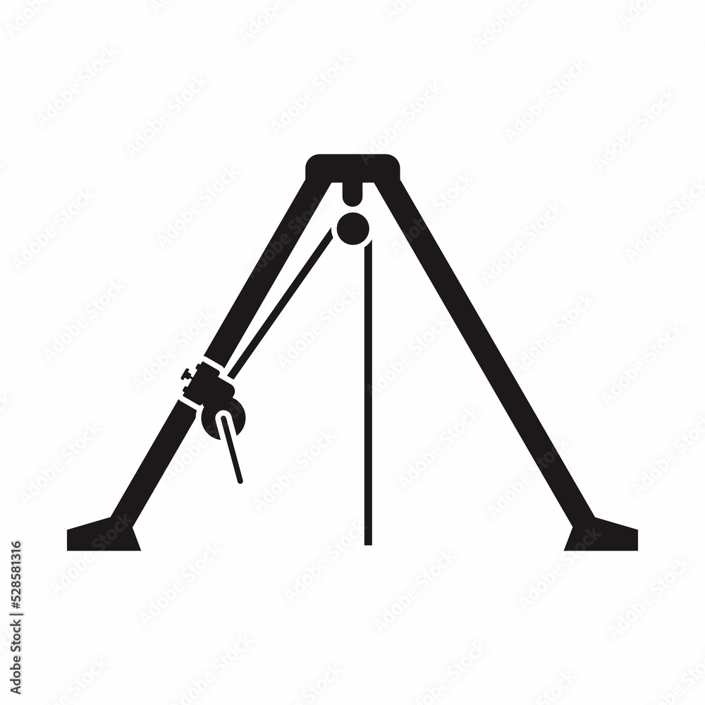 Confined space work rescue tripod and winch icon. Stock Vector | Adobe ...
