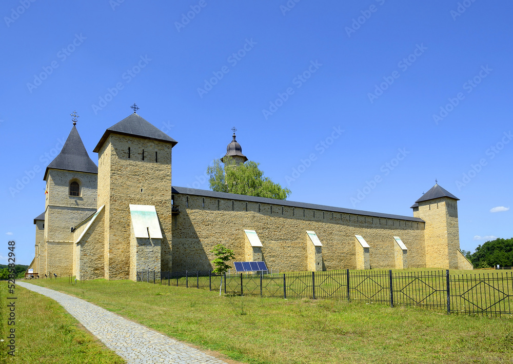 Dragomirna Monastery, Suceava County, Moldavia, Romania. One of the famous medieval monasteries ...