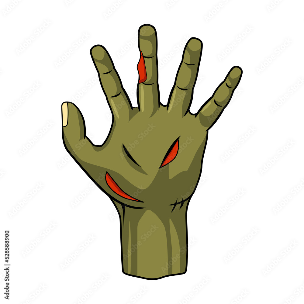 cartoon hand isolated white background Stock Illustration | Adobe Stock