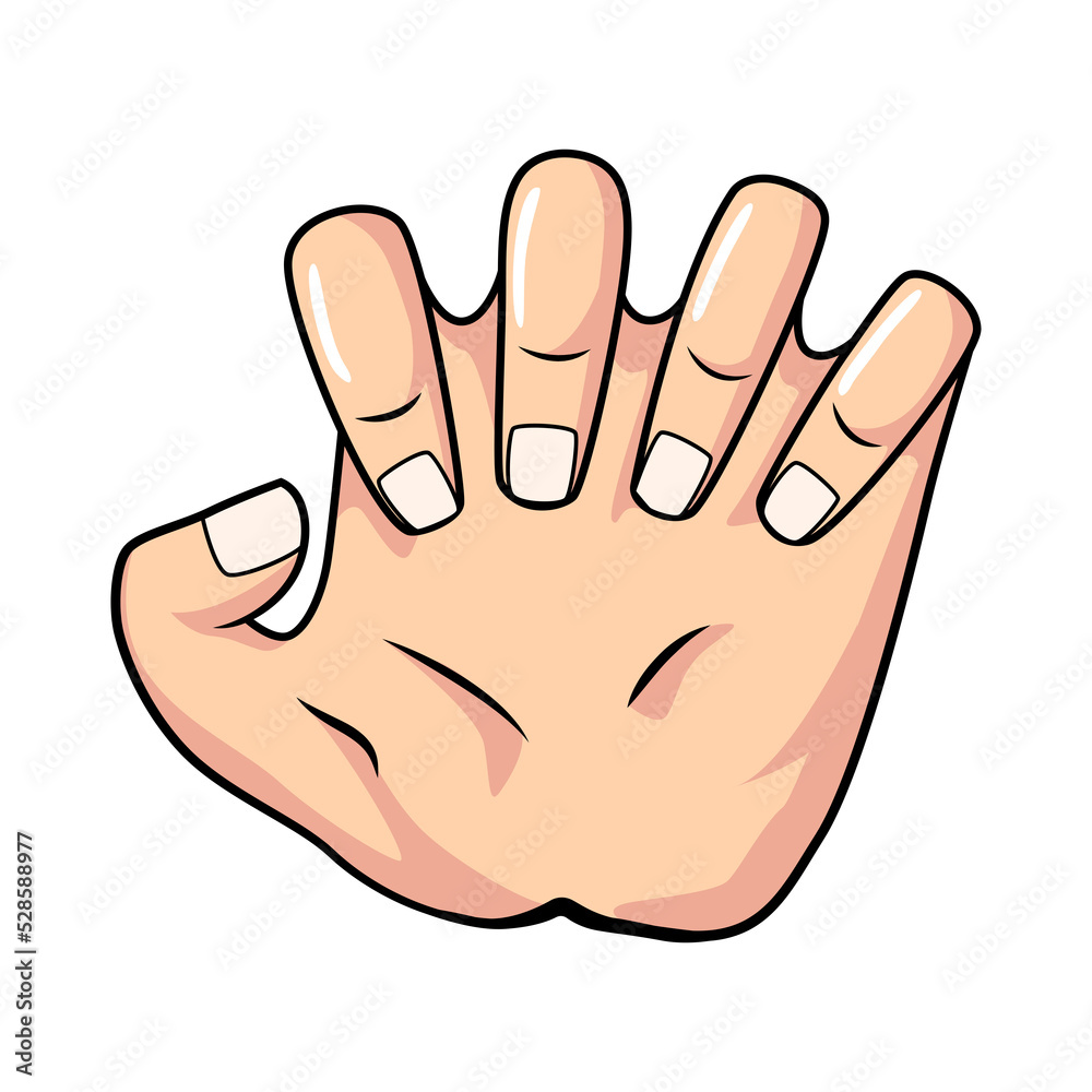 cartoon hand isolated white background Stock Illustration | Adobe Stock