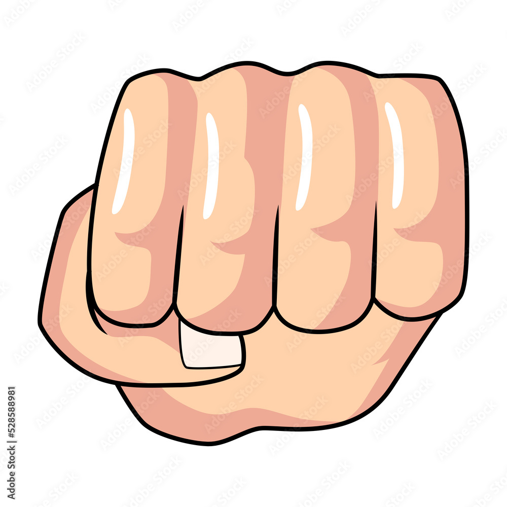 cartoon hand isolated white background Stock Illustration | Adobe Stock