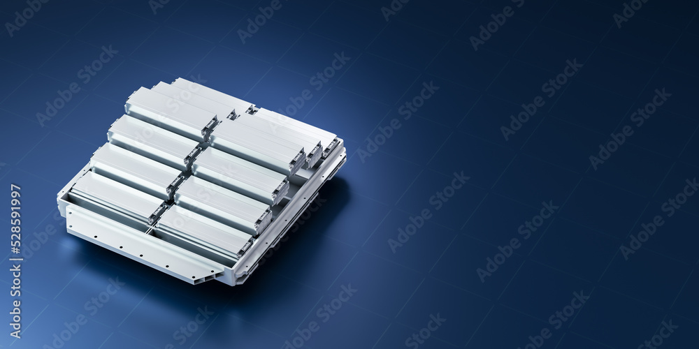 Electric vehicle lithium ion rechargeable battery module inside metal ...