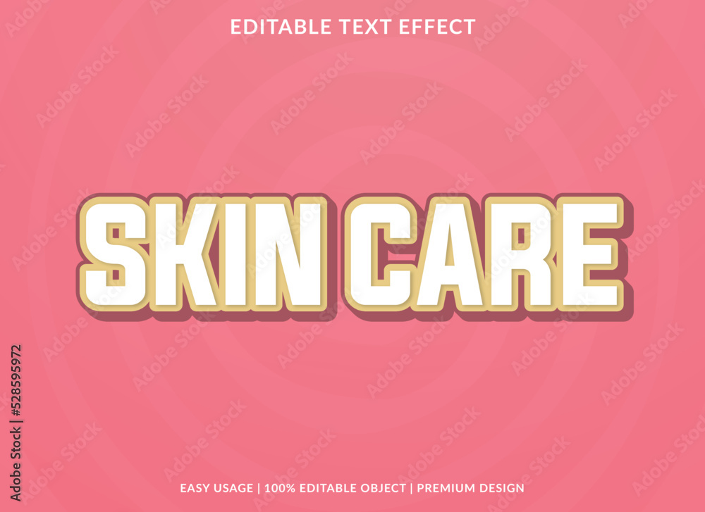 skin care editable text effect template use for business logo and brand ...