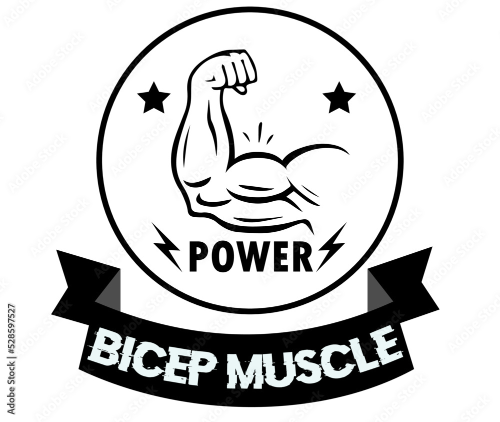 Vecteur Stock Biceps. Muscle icon. Bicep symbol set fitness motivation ...