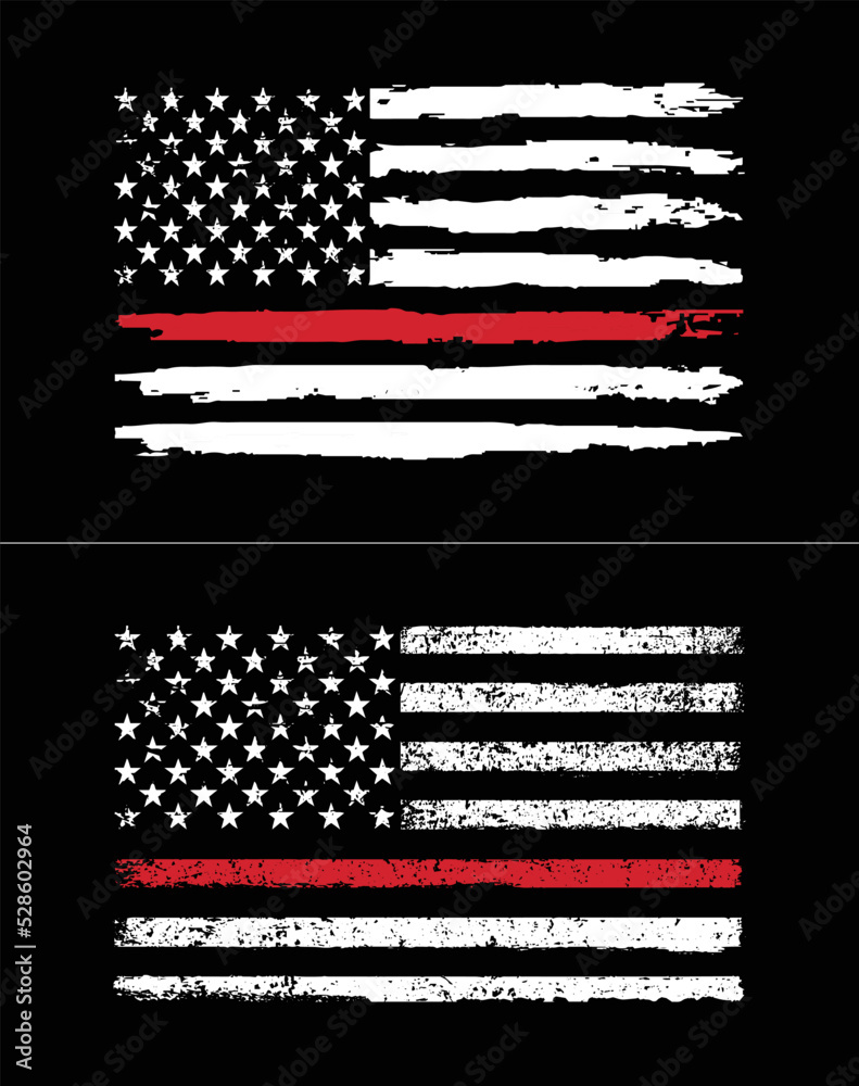 Poster American Flag Red Line Design – Wall Art | UkPosters