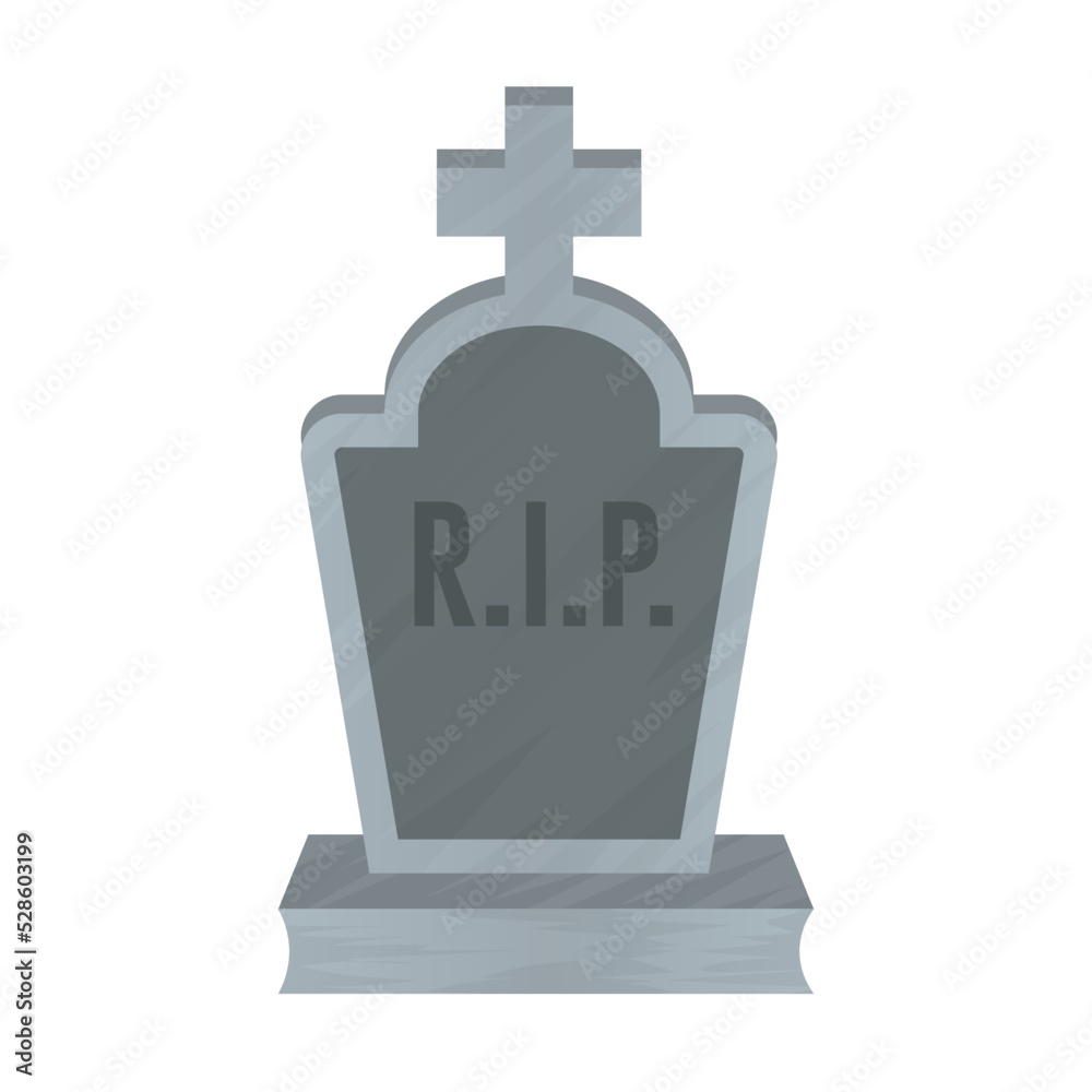 tombstone flat vector illustration clipart isolated on white background ...