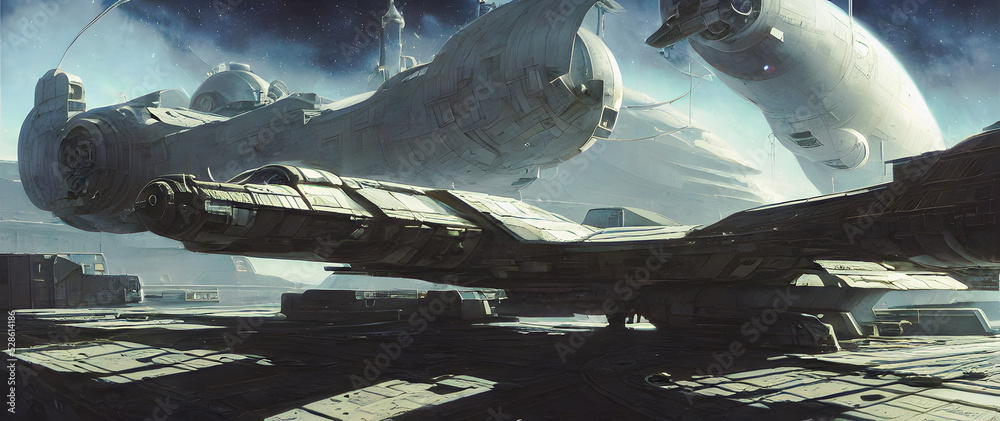 Artistic concept painting of a beautiful sci-fi landscape, with a ...