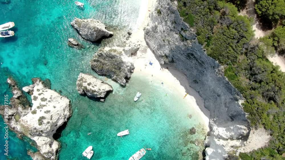 Drone footage shows the clear blue Adriatic Sea and the sandy beaches ...