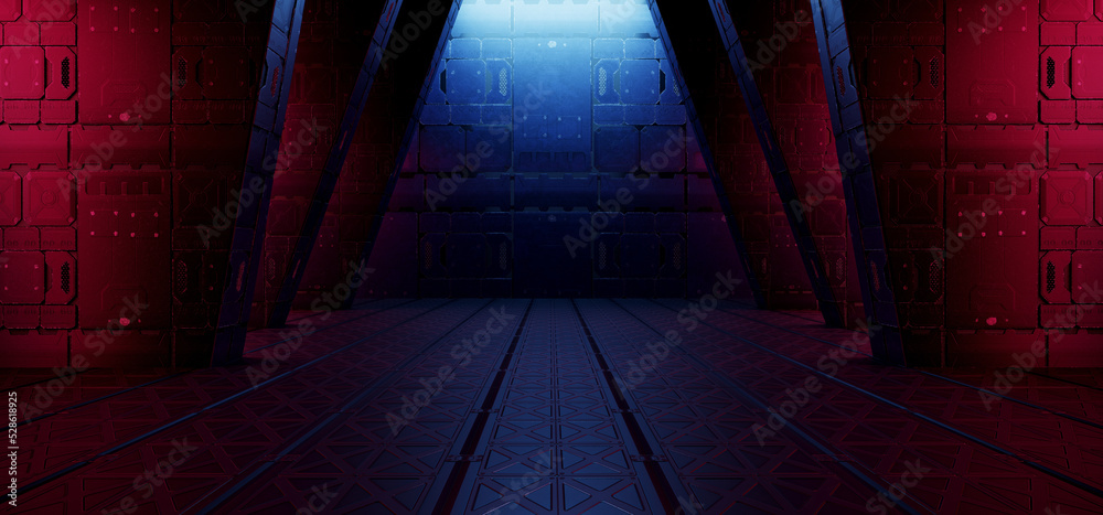 Sci Fi Futuristic Alien Shelter Bunker Spaceship Dark Metal Panels ...