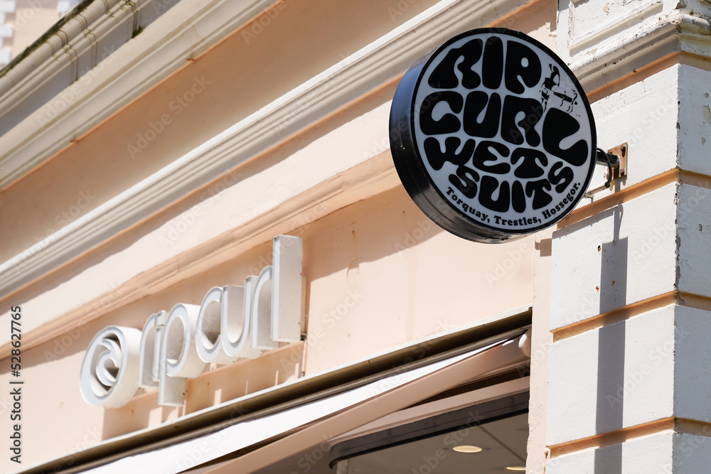 rip curl logo sign and brand text on store facade surf board sport ...