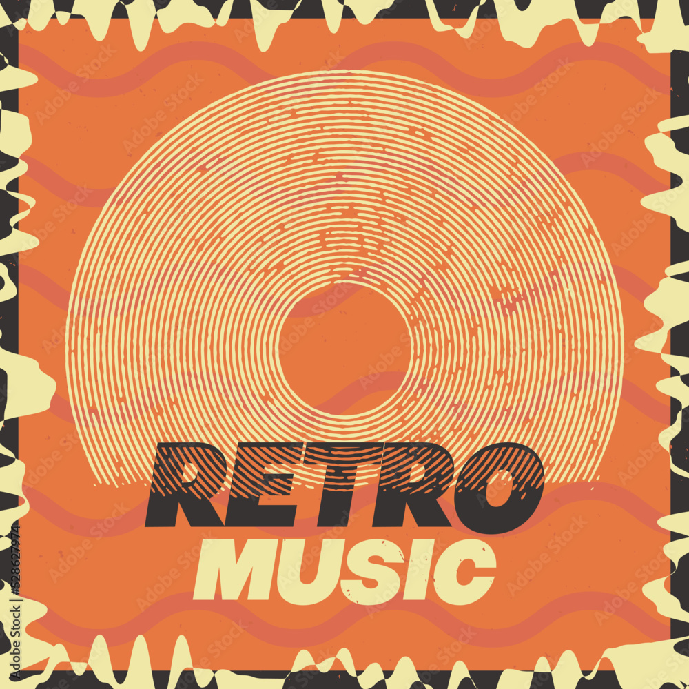 Retro Music 80's Album Cover Vector Illustration Stock Vector | Adobe Stock